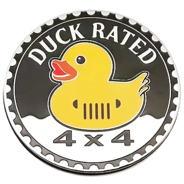 Duck Rated 4x4 Metallic Badge designed for Jeep Wrangler or Cherokee ...