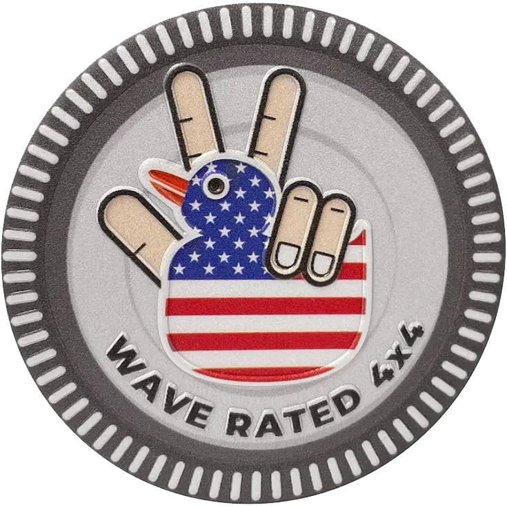 Patriotic "Wave Rated" Jeep Wrangler or Cherokee 4x4 Metallic Badge ...